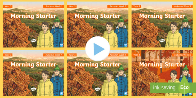 Year 3 Maths Autumn Morning Starter PowerPoint Pack