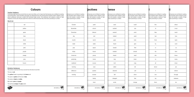 Functional Sight Words: Dictation Assessment Pack