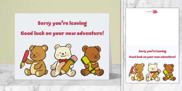 Teddy Bear Leaving Card | Twinkl Party (teacher made)