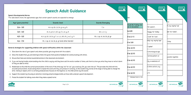 Speech Adult Guidance (teacher made)