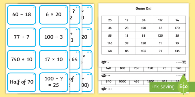 Year 5 Mental Maths Calculation Game On Game (teacher made)