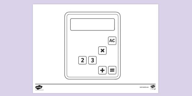 FREE! - Broken Calculator Colouring Sheet | Colouring Pages