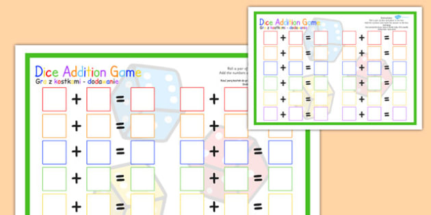 Dice Addition Games | twinkl.co.uk
