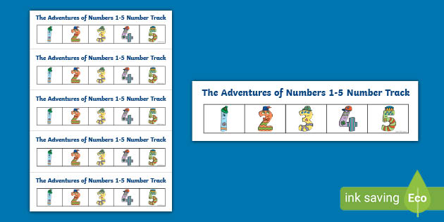 👉 The Adventures of Numbers 1-5 Number Track