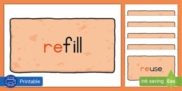 Prefix re- Word Wall