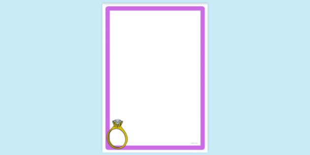 FREE! - Diamond Ring Page Border | Page Borders | Twinkl