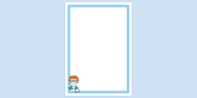 FREE! - Simple Blank Doctor Mask Page Border | Page Borders | Twinkl