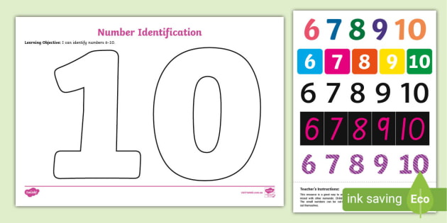 I Can Identify the Number 10 Worksheet (teacher made)