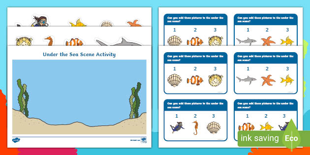 👉 1, 2, 3 Under the Sea Activity Scene (teacher made)