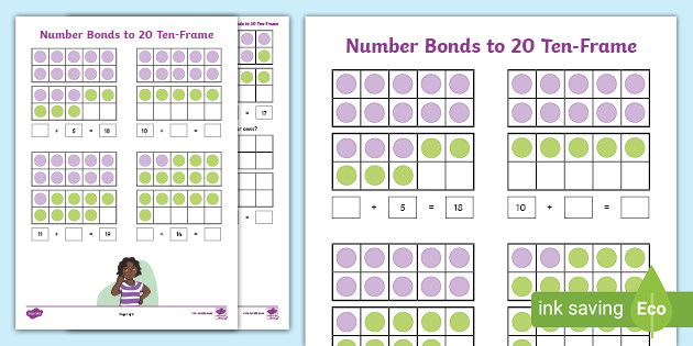 Number Bonds within 20 Ten-Frame Activity (teacher made)