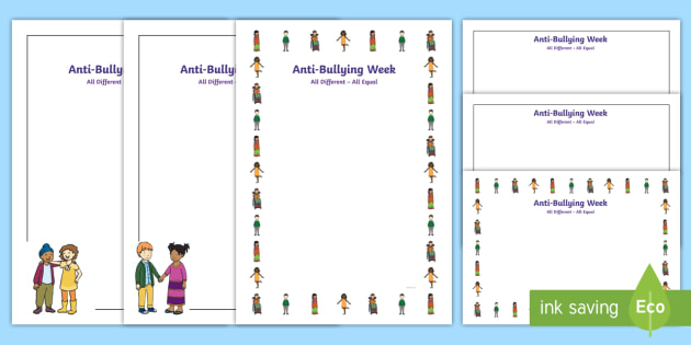 Anti-Bullying Week 2017 First Level Page Border Pack
