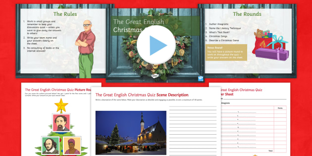 The Great English Christmas Quiz Activity Pack