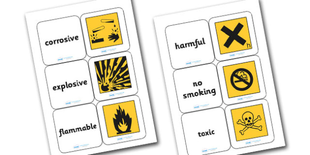 Warning Symbols Matching Cards - warning symbols matching game, warning