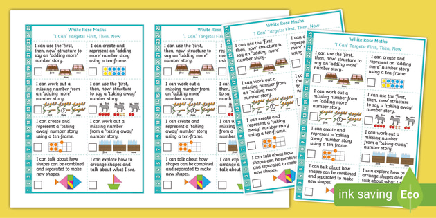 👉 EYFS Maths Targets: White Rose Maths First, Then, Now