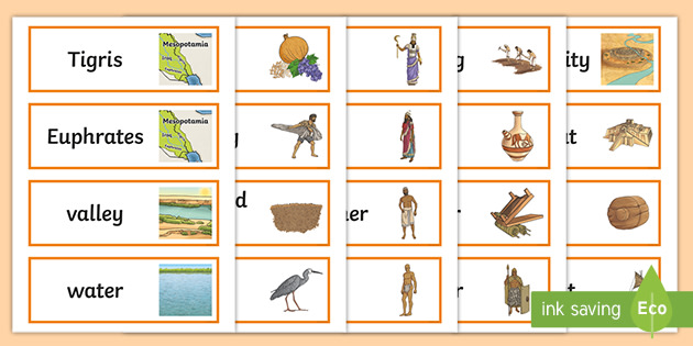 Mesopotamia Word Cards (teacher made)