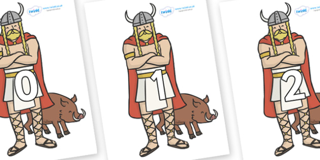 Numbers 0-50 on Vikings (teacher made)