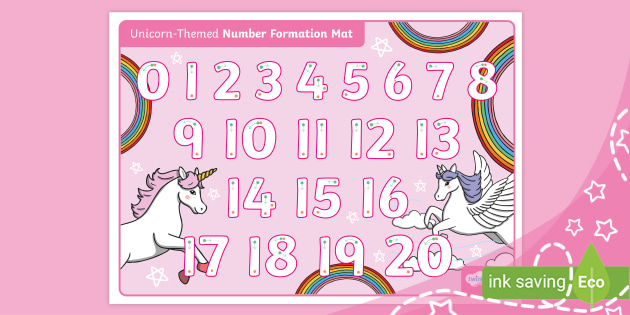 Unicorn-Themed Number Formation Mat (Ages 5 - 6)
