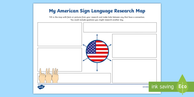 American Sign Language (ASL) Research Map - Twinkl