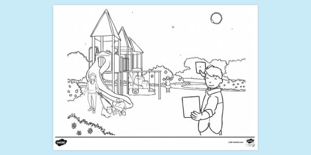 FREE! - Eclipse Colouring Sheet (Teacher-Made)