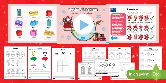 Maths Christmas around the World Worksheet & PowerPoint