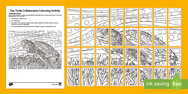 FREE! - Sea Turtle Mindfulness Colouring - Collaborative Project