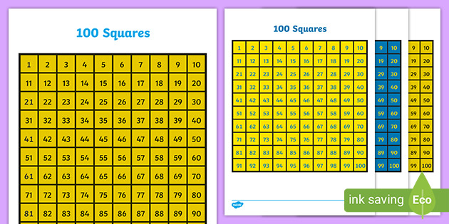 100 Square for Visually Impaired