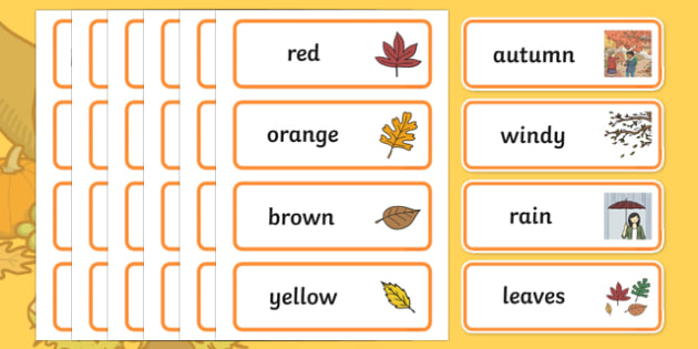 👉 Autumn Words Vocabulary Cards | Seasons Primary Resources