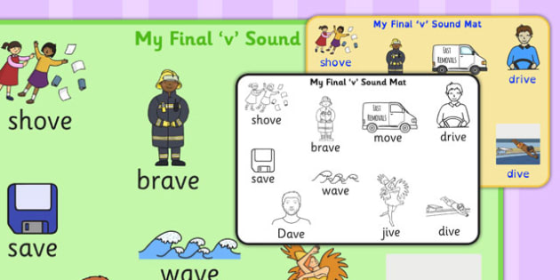 Final 'V' Sound Word Mat 2