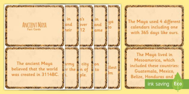 Amazing Maya Civilisation Display Fact Cards - ancient maya