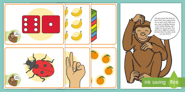 Cheeky Monkey Number 7 Counting Cards Activity Pack