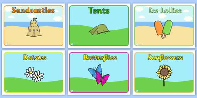 Editable Class Group Signs (Summer)