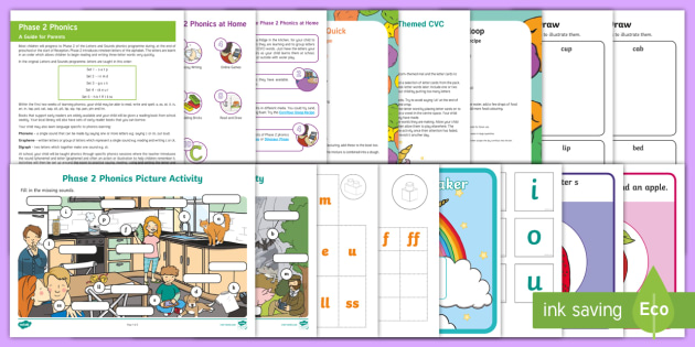 10 Ways to Practise Phase 2 Phonics at Home Resource Pack