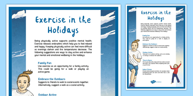 Staff Wellbeing Exercise in the Holidays Display Poster