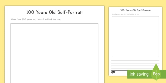 When I'm 100 Years Old Self-Portrait Activity