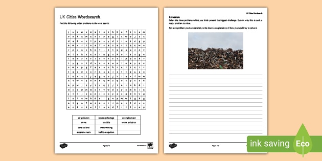 Urbanization Word Search Urbanisation Word Search WordMint