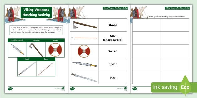 FREE! - Viking Weapons Matching Activity (teacher made)