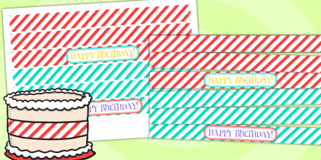 Animal Themed Birthday Party Cake Ribbon (teacher made)