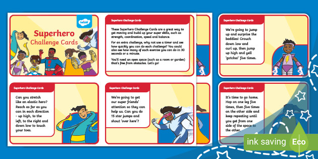 Superhero Gross Motor Challenge Cards (teacher made)