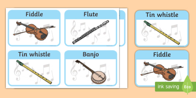 Traditional Irish Musical Instruments Listening and Responding Worksheet