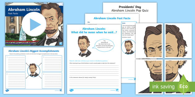 Abraham Lincoln Teaching Pack Activity for Kids | Twinkl