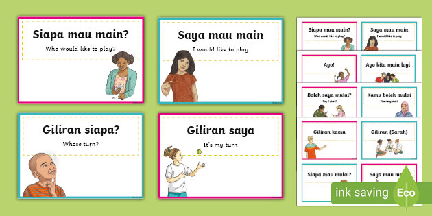 Getting Started: Playing Games Flashcards Indonesian