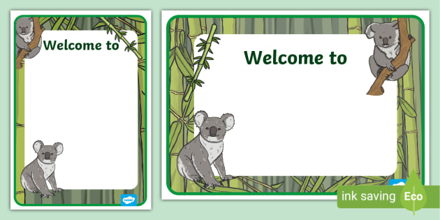 Editable Koala-Themed Class Sign (teacher made)
