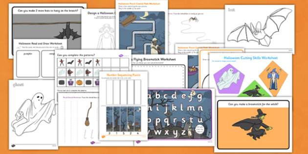 Halloween Themed Fine Motor Skills and Pencil Control Resource Pack - skill