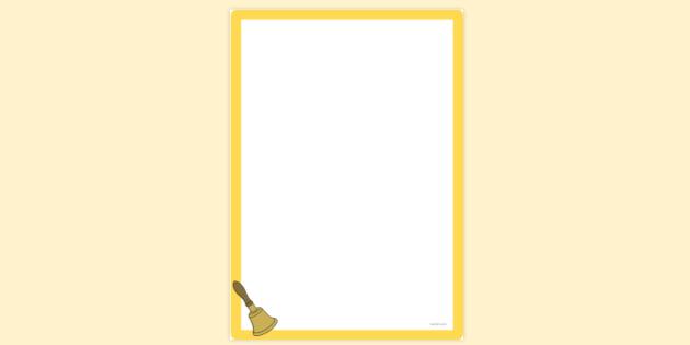 FREE! - Simple Blank Handbell Page Border | Page Borders | Twinkl