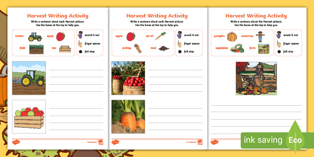 Harvest Early Writing Activity (teacher made)