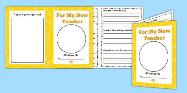 Transition Booklet Template - For My New Teacher