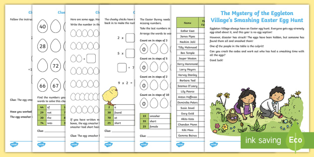 The Mystery of Eggleton Village's Smashing Easter Egg Hunt Game - KS1 ...