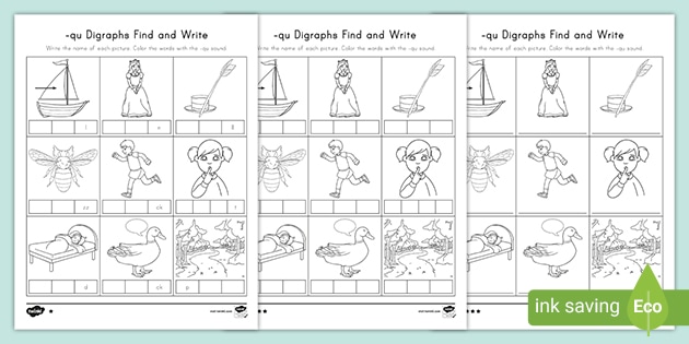 -qu Digraphs Find and Write Differentiated Activity