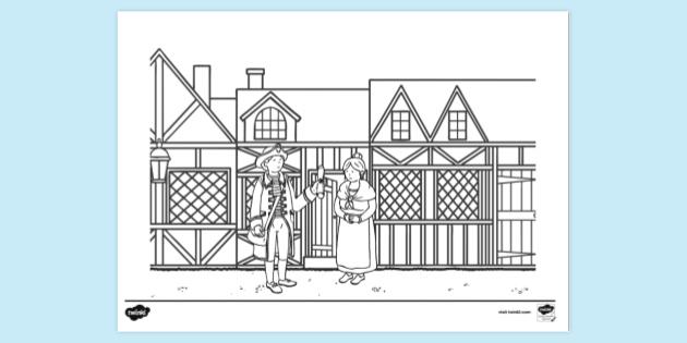 Old Lady Receiving Scroll Colouring | Colouring Sheets