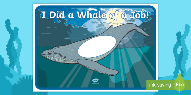 I Did a Whale of a Job Display Poster (teacher made)